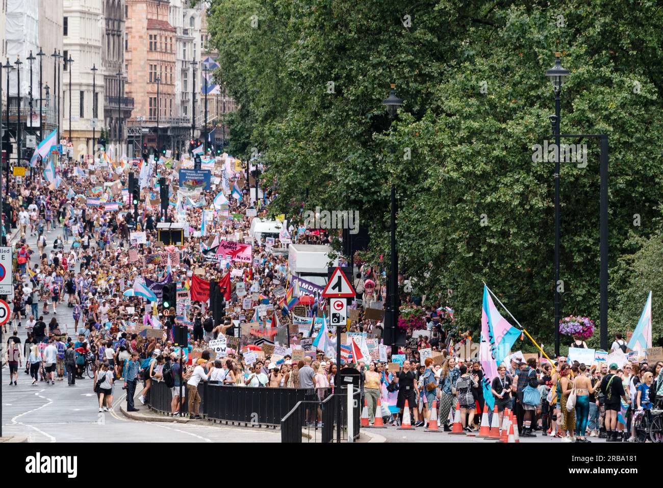London, UK. 8 July 2023. Thousands march in London for Trans+ Pride ...