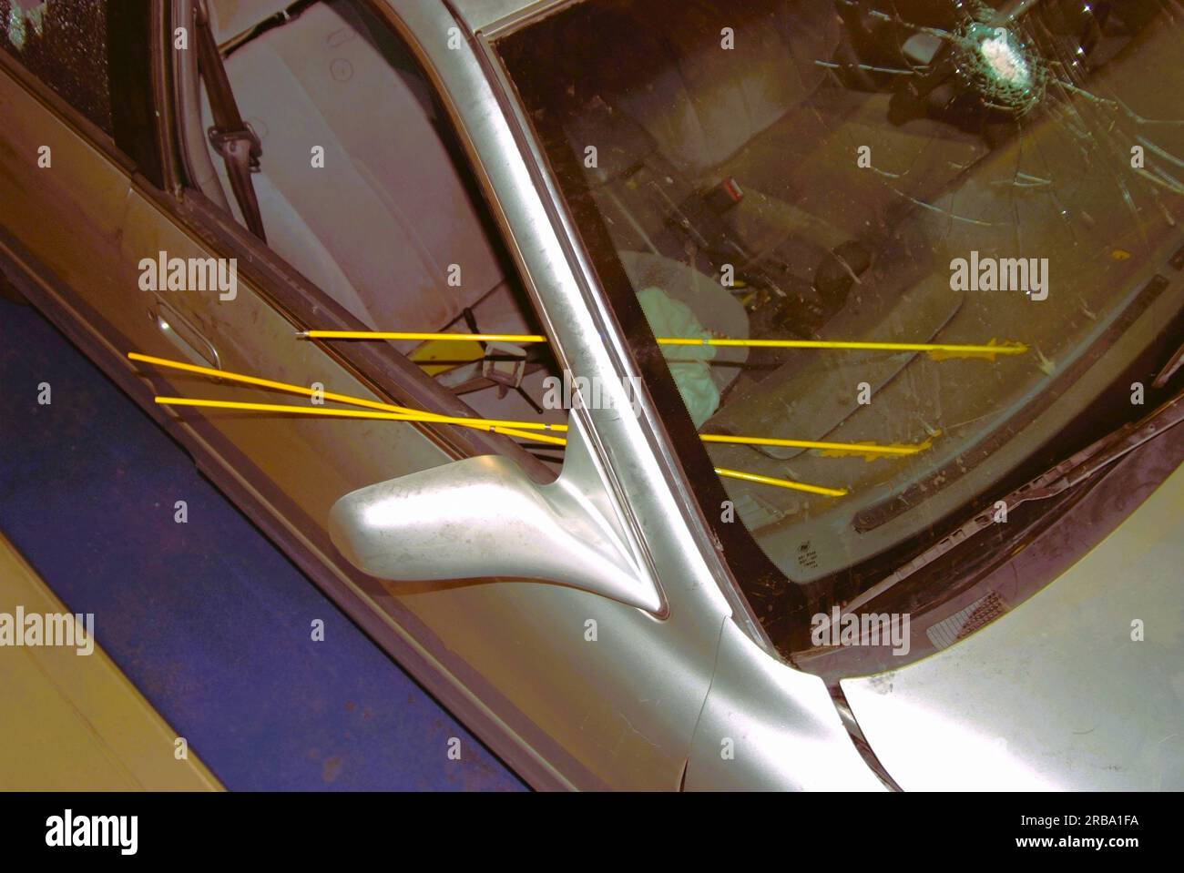 Shooting Incident Reconstruction on vehicle Stock Photo - Alamy