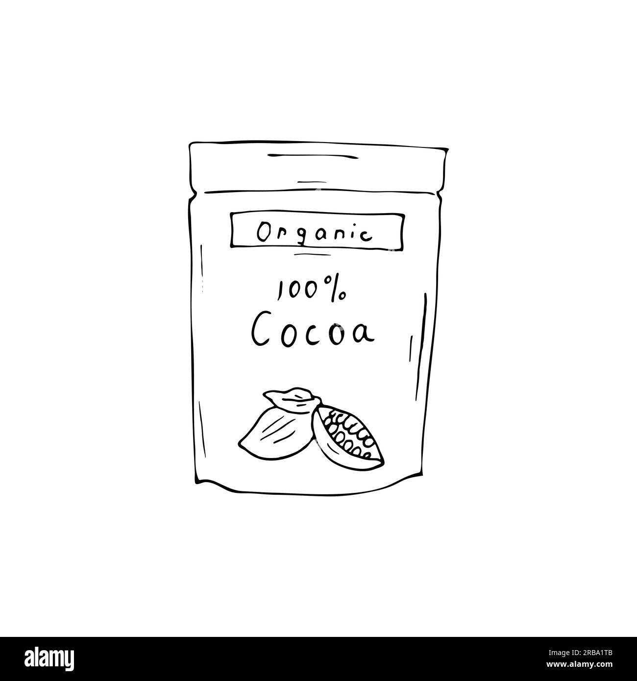 hand-drawn cocoa powder in pack Stock Vector Image & Art - Alamy