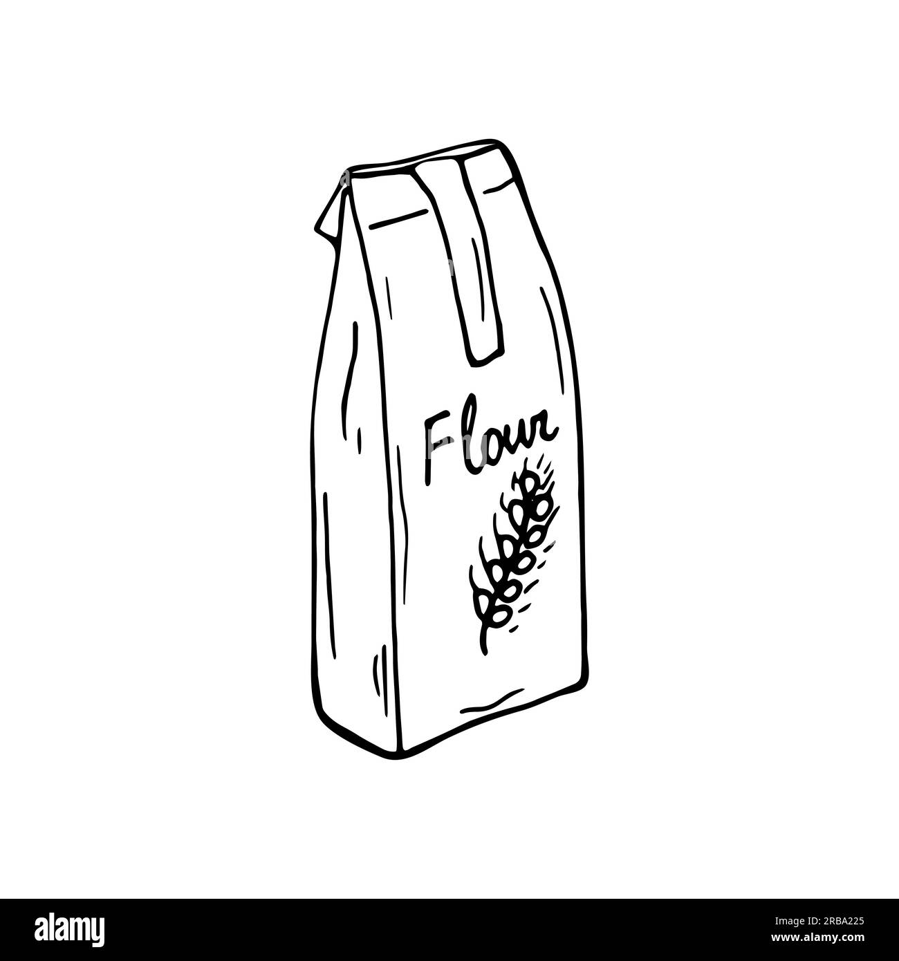 hand-drawn pack of flour Stock Vector Image & Art - Alamy