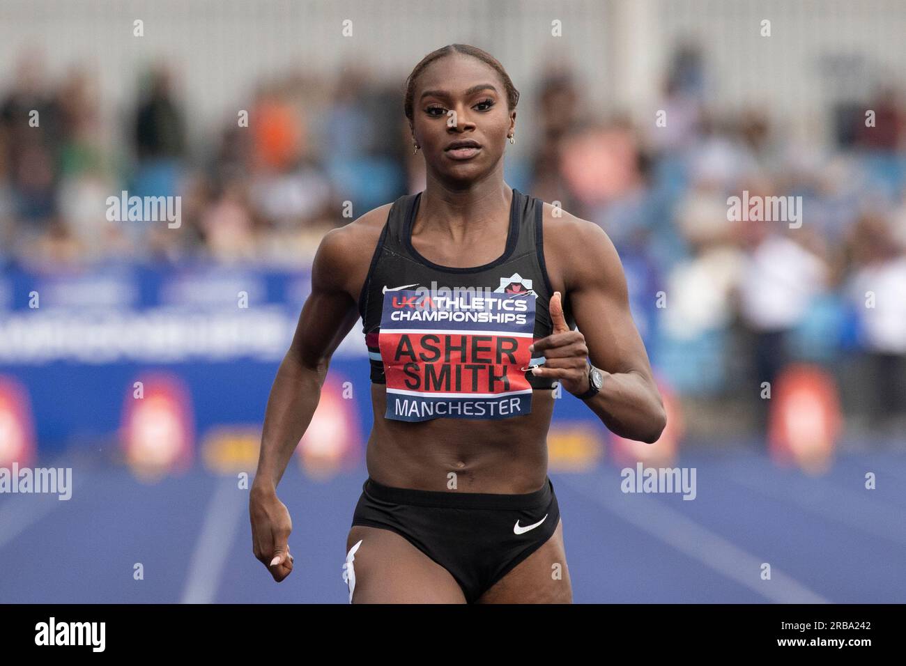 Dina Asher-Smith wins the semi-final of the women’s 100m during the UK ...