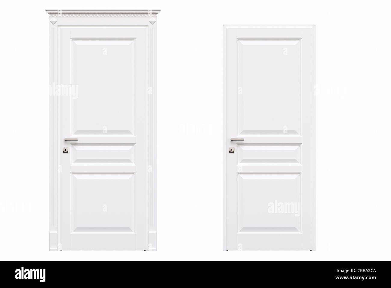 interior doors isolated on white background, interior furniture, 3D ...