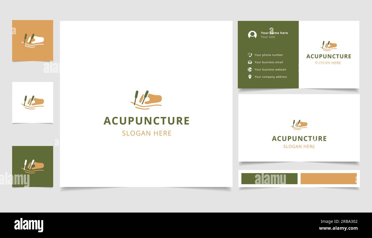 Acupuncture logo design with editable slogan. Branding book and ...