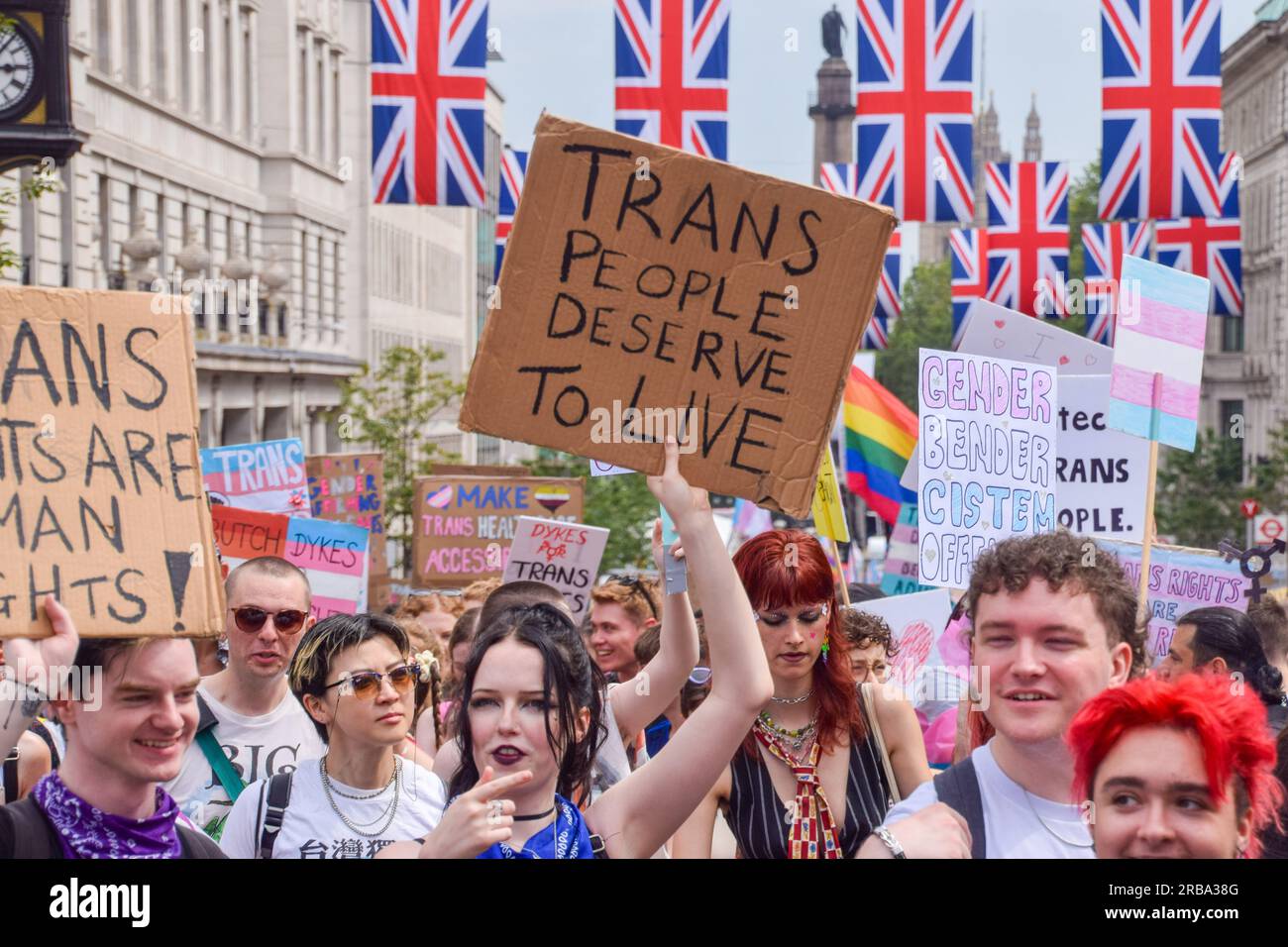London, England, UK. 8th July, 2023. Thousands of people march through ...