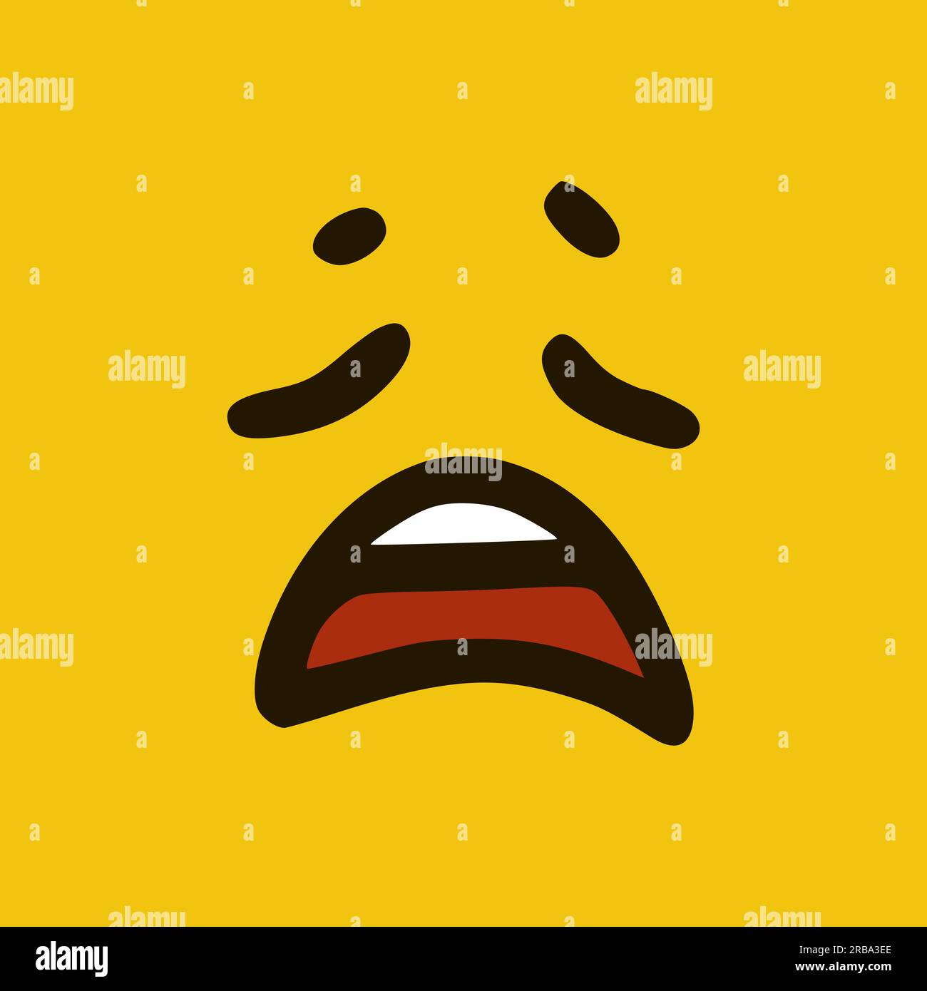 Smiley with an unhappy face in doodle style yellow background. Vector ...