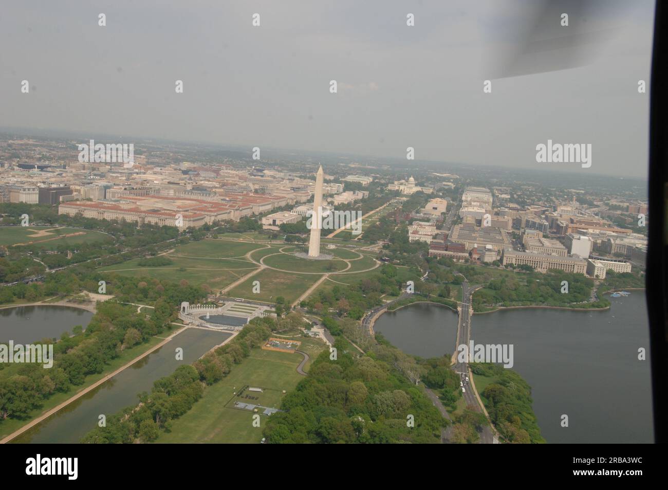 Aerial views of Washington, D.C. buildings, monuments, landscapes ...