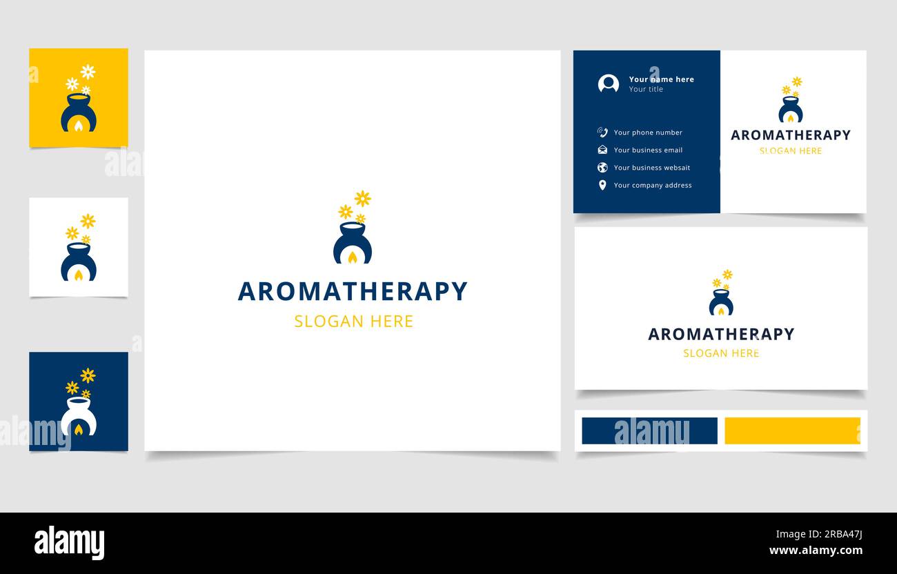 Aromatherapy logo design with editable slogan. Branding book and ...
