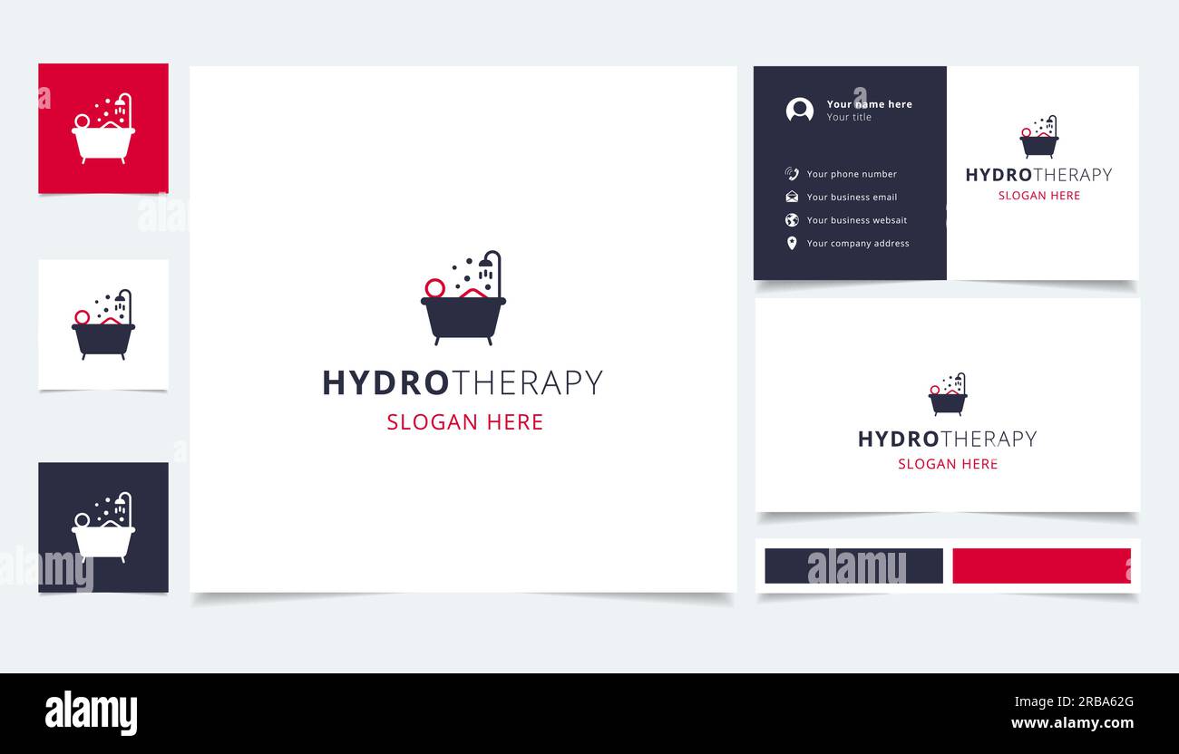 Hydrotherapy logo design with editable slogan. Branding book and ...