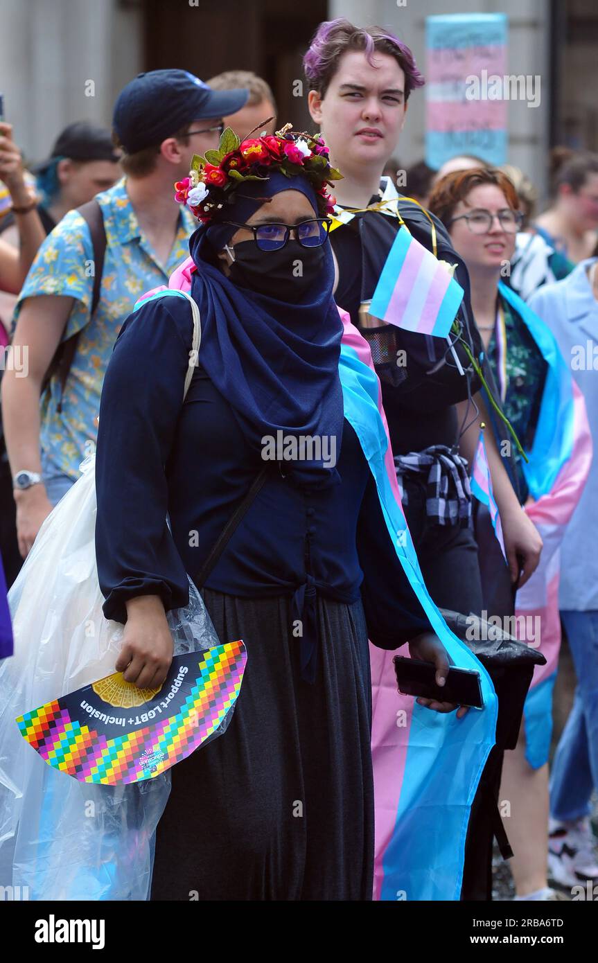 London, UK. 8th July, 2023. Trans Pride 2023: Thousands march in ...