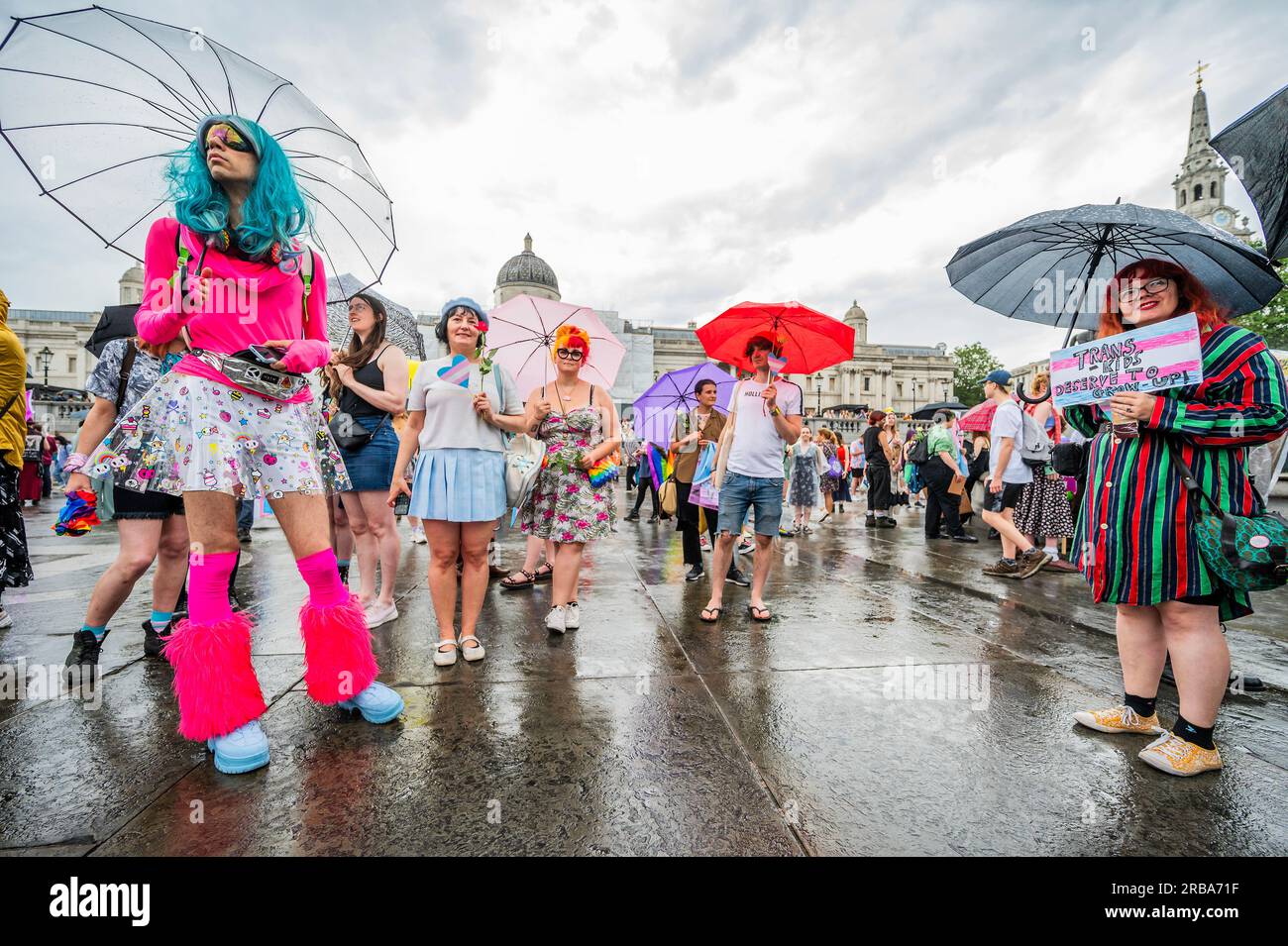 London, UK. 8th July, 2023. Trans pride march in London towards the end ...