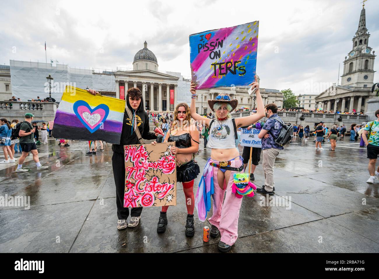 London, UK. 8th July, 2023. Trans pride march in London towards the end ...