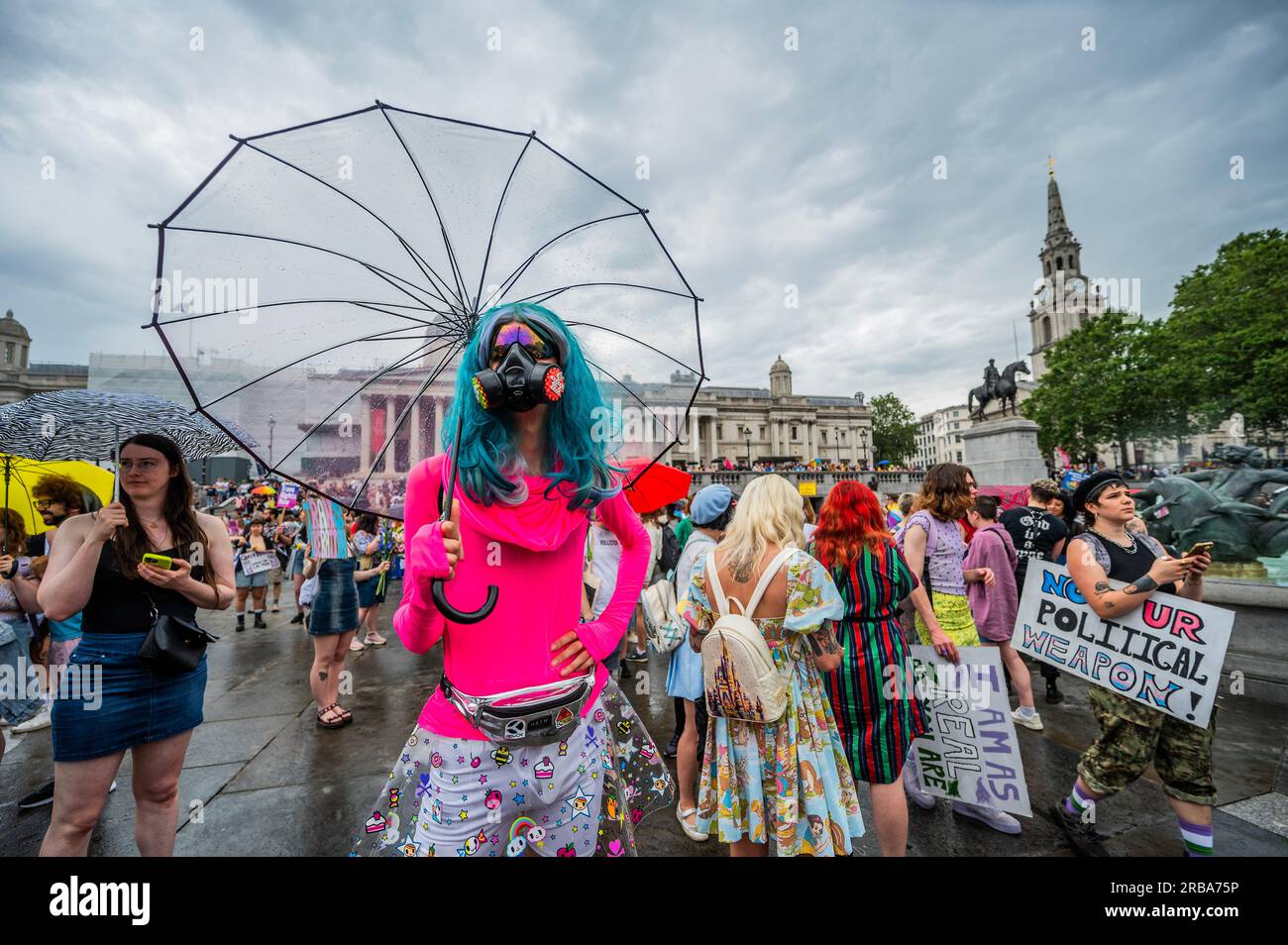London, UK. 8th July, 2023. Trans pride march in London towards the end ...