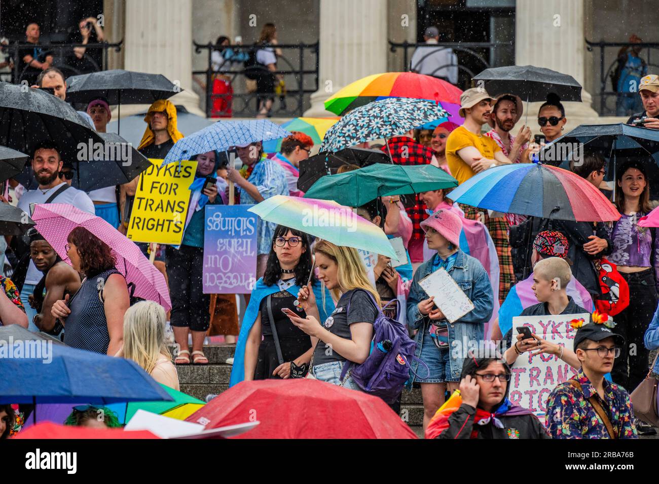 London, UK. 8th July, 2023. Trans pride march in London towards the end ...