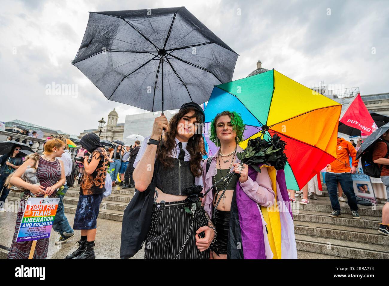 London, UK. 8th July, 2023. Trans pride march in London towards the end ...