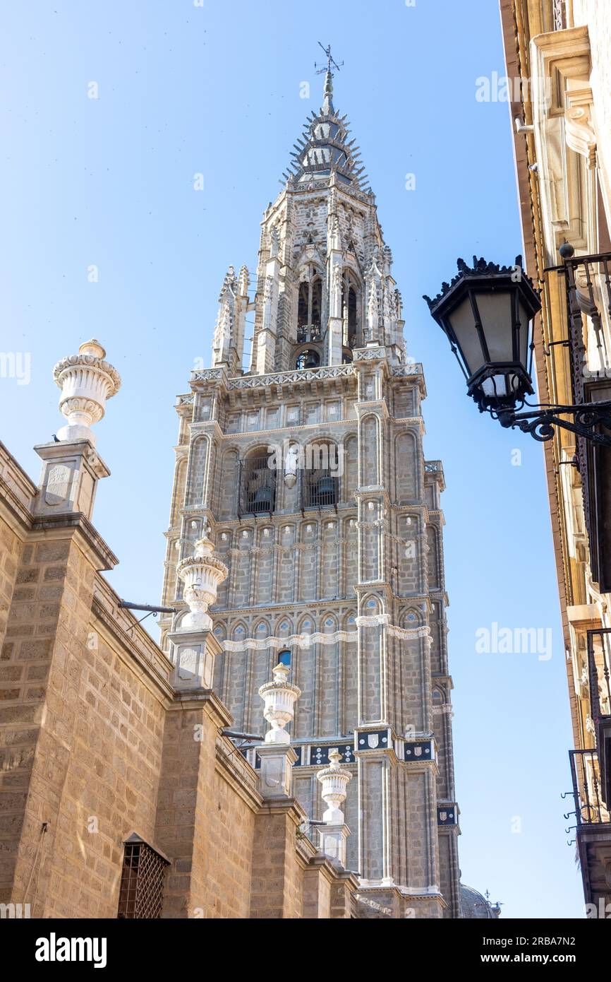 Gothic tower of Toledo Cathedral (Catedral Primada Santa María de ...
