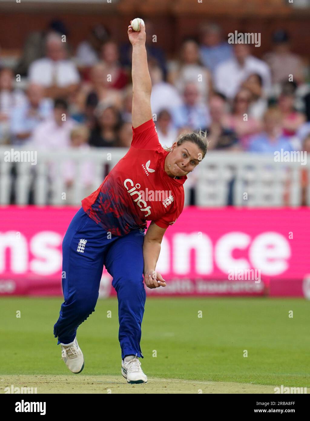 England's Danielle Gibson bowling during the third Vitality IT20 match ...