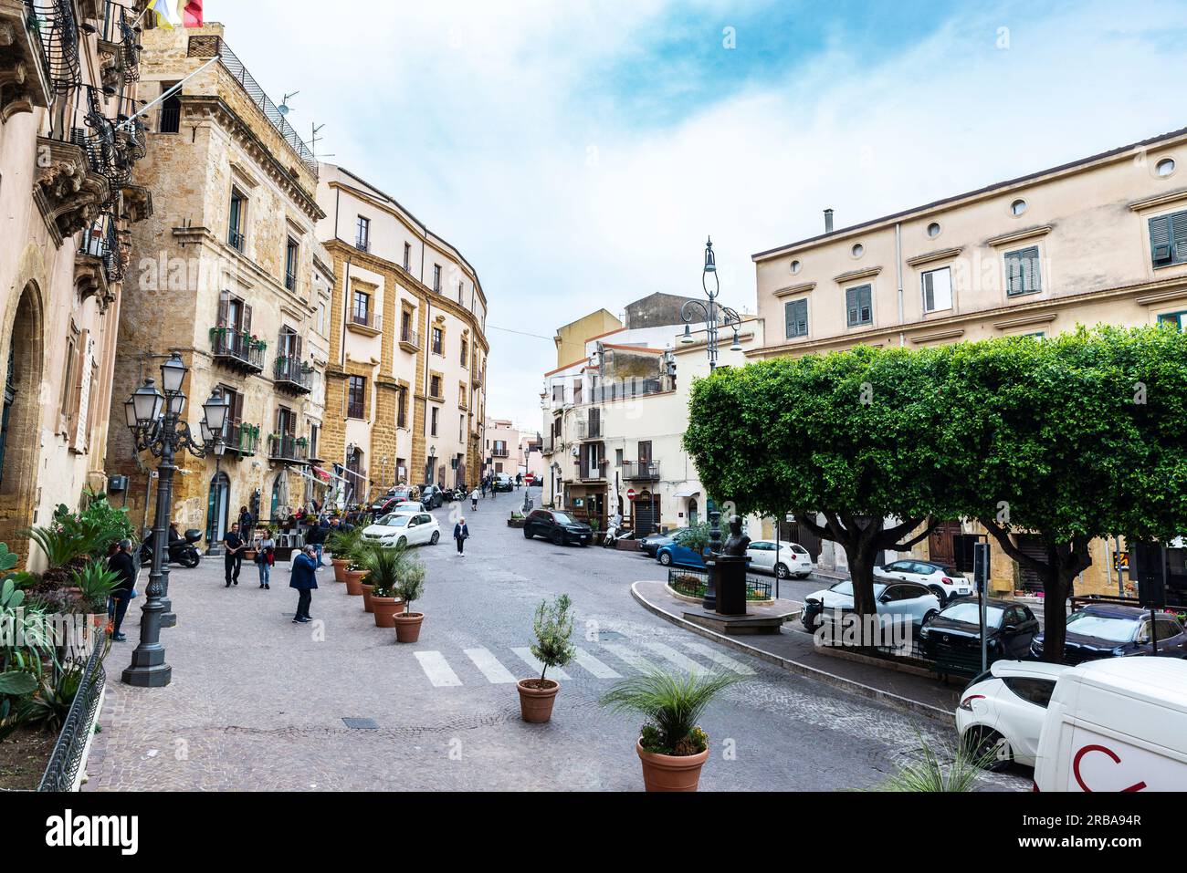 Agrigento, Italy - May 8, 2023: Piazza Luigi Pirandello with people ...