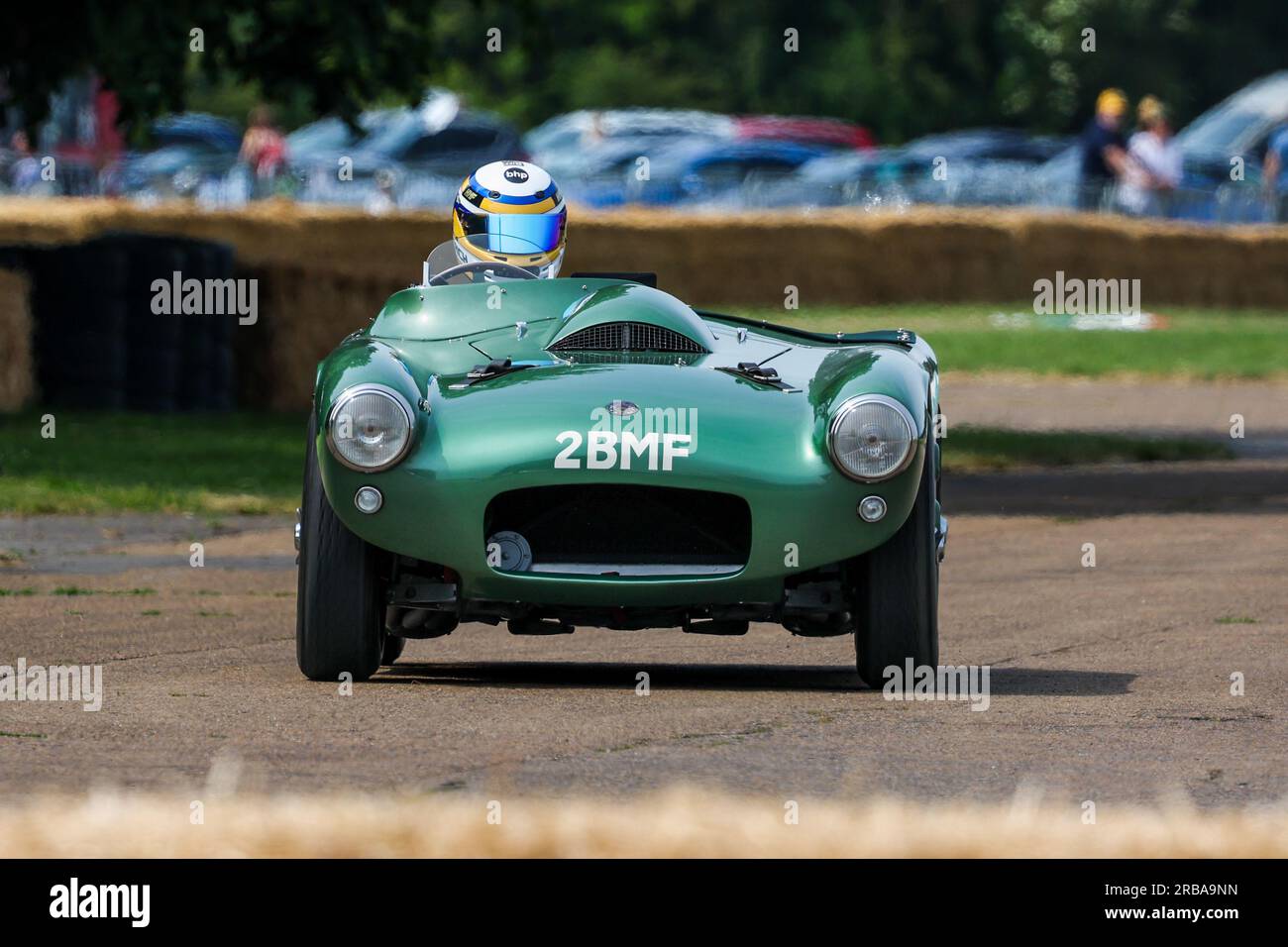 1954 HWM-Cadillac, driven around the racetrack at the Bicester flywheel ...
