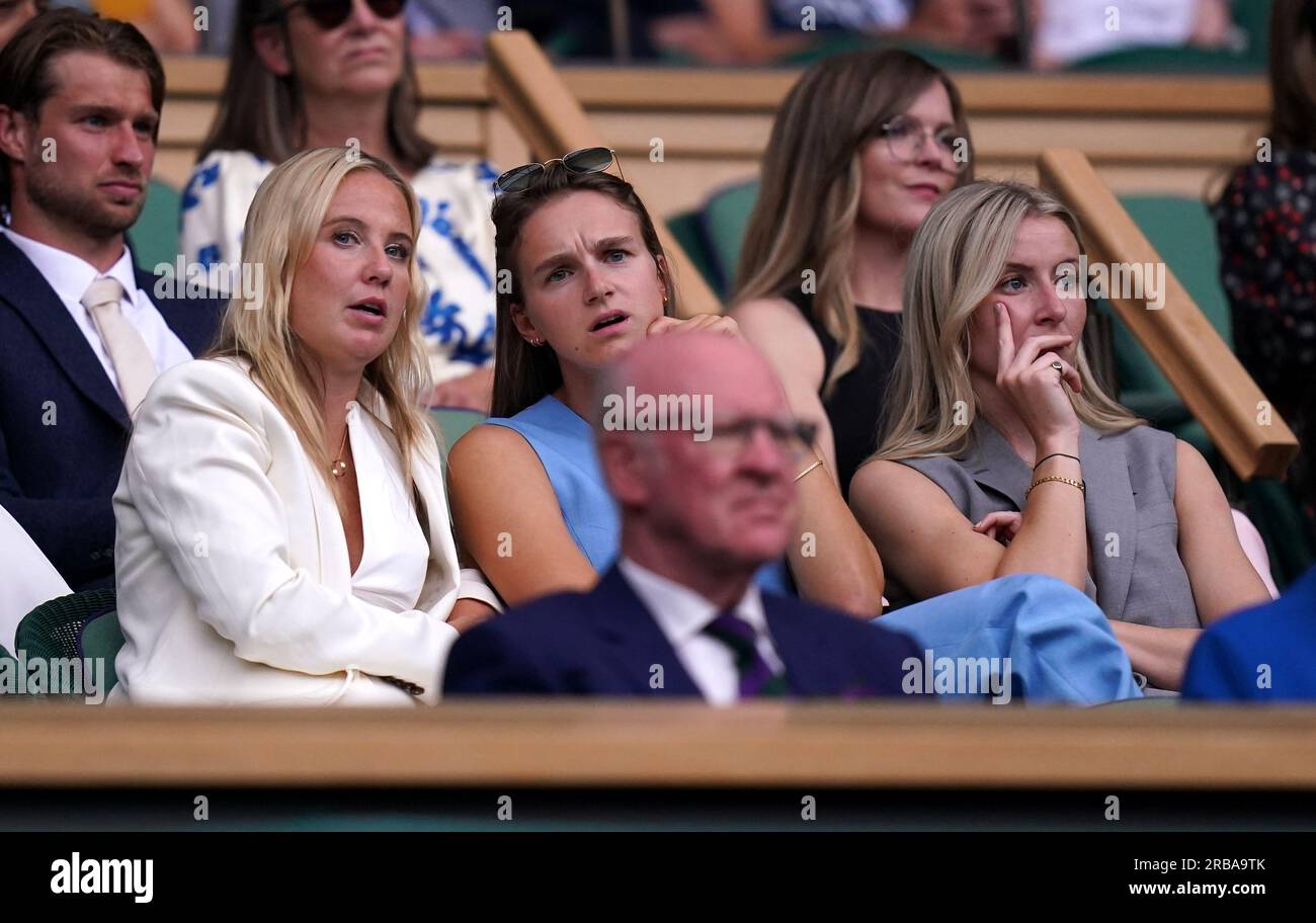 Beth Mead, Vivianne Miedema and Leah Williamson in the royal box on day ...