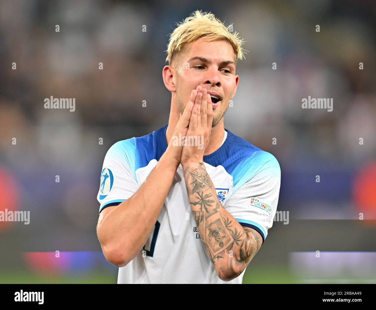 England's Emile Smith Rowe celebrates following the Euro Under-21 ...