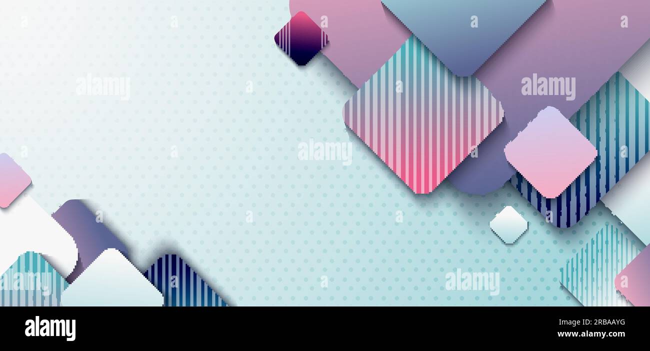 Abstract header design template 3D rounded square overlap with shadow ...