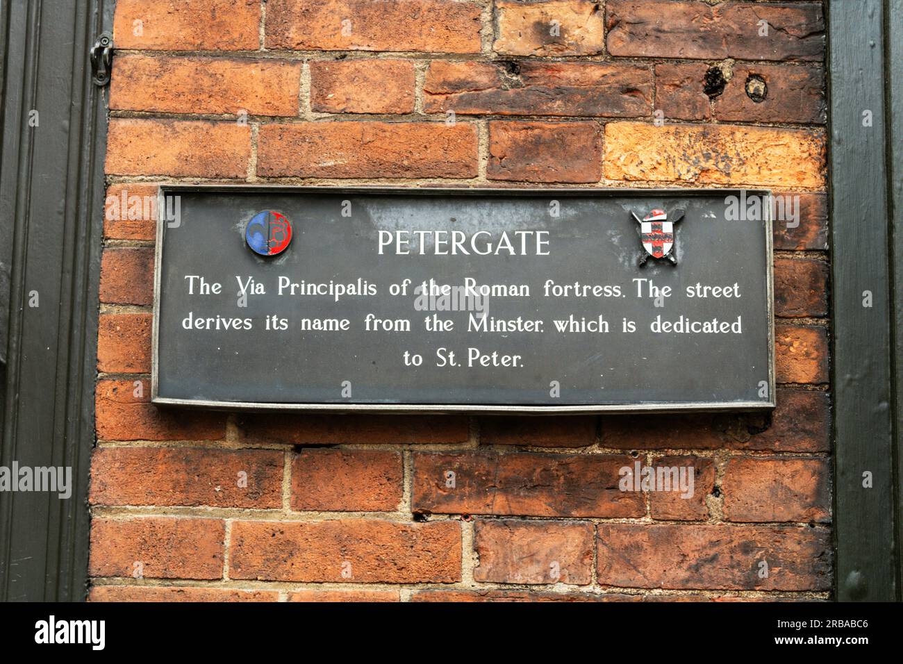 Petergate sign, York Stock Photo - Alamy