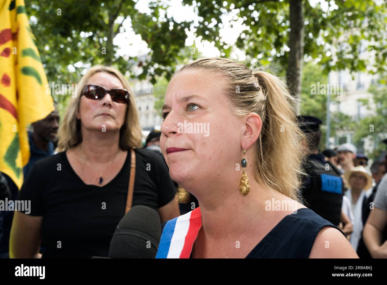 Deputy of LFI, Mathide Panot at the rally against police violence in ...
