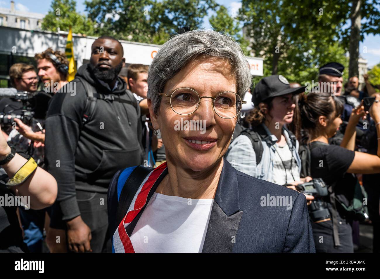 EELV's deputy Sandrine Rousseau at the rally against police violence in ...