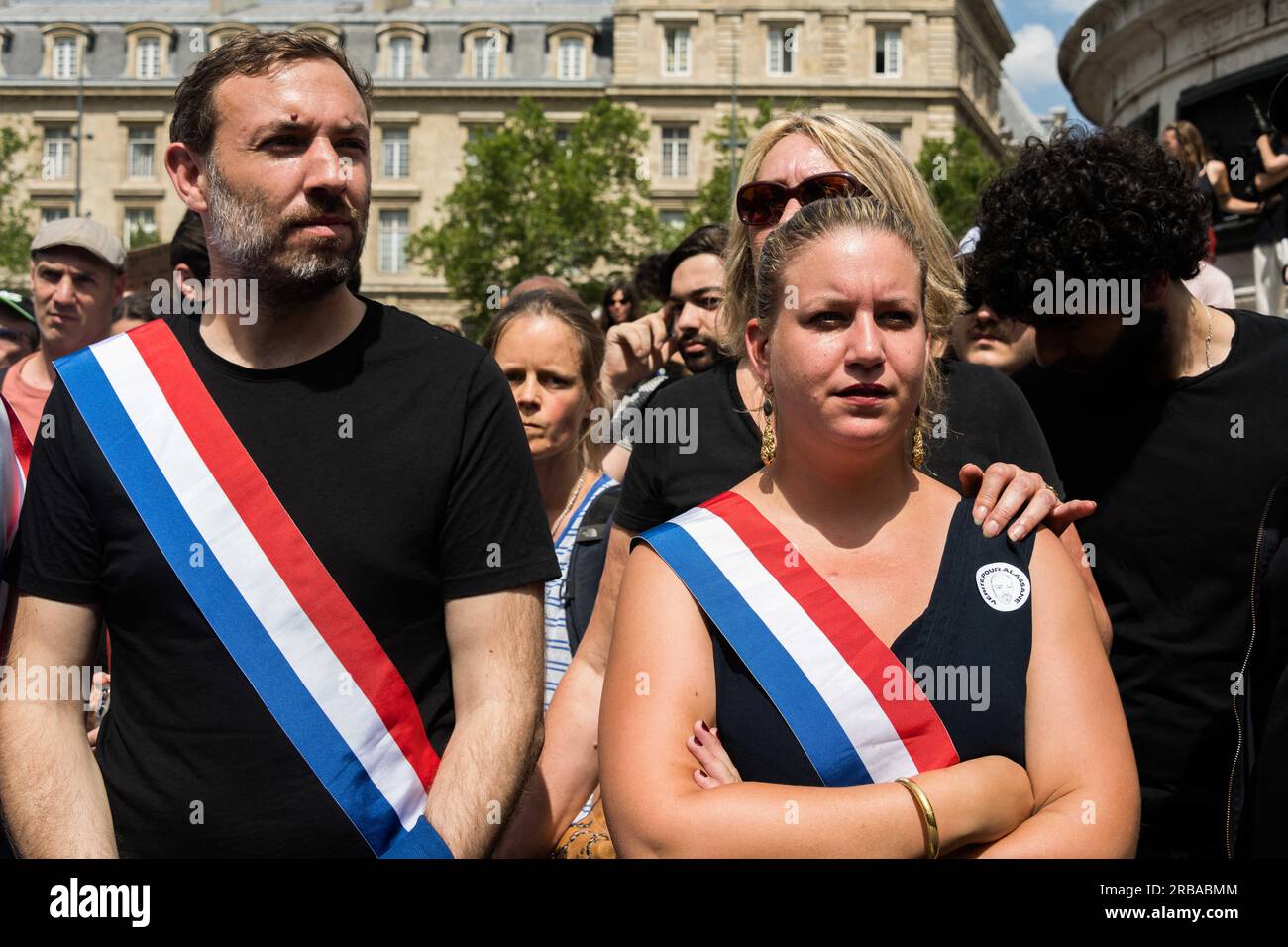 Thomas Porte, Mathilde Panot at the rally against police violence in ...