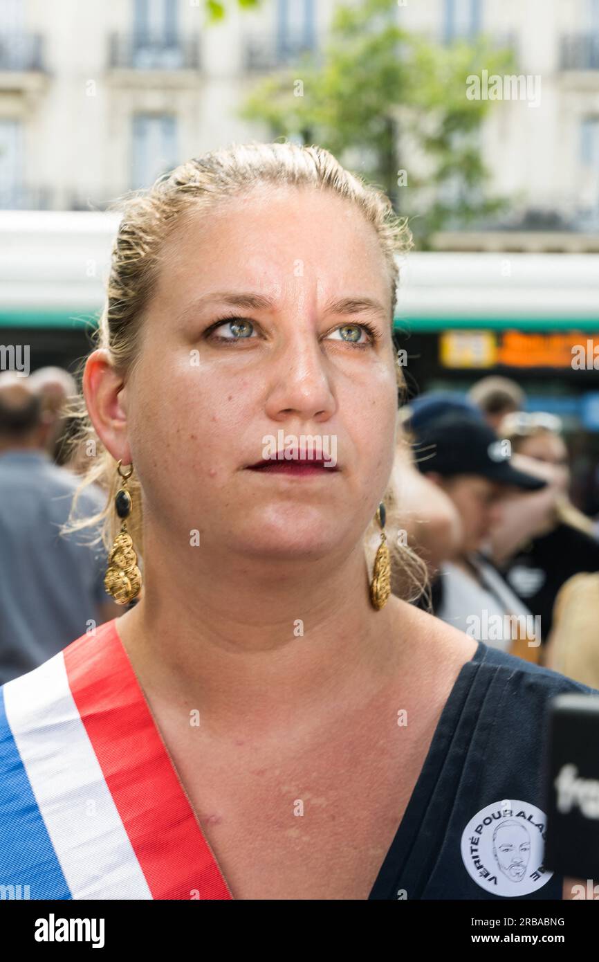 Deputy of LFI, Mathide Panot at the rally against police violence in ...