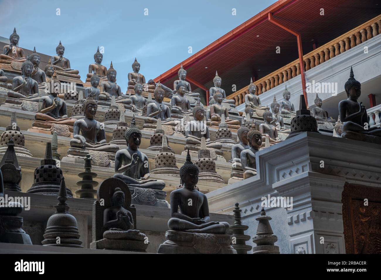 Colombo, Sri Lanka -- April 6, 2023. Photo of row upon row of sitting ...