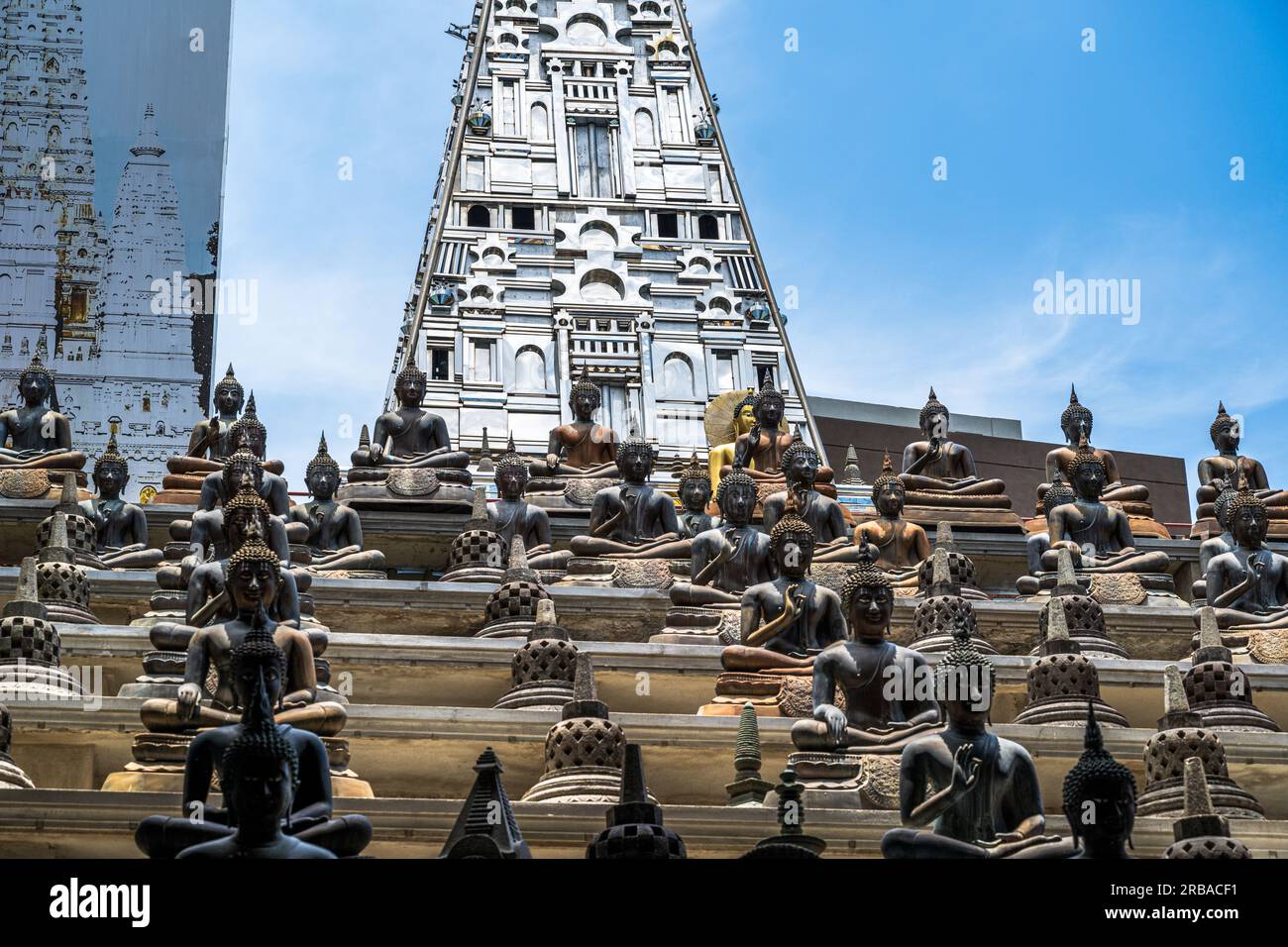 Colombo, Sri Lanka -- April 6, 2023. Photo of row upon row of sitting ...