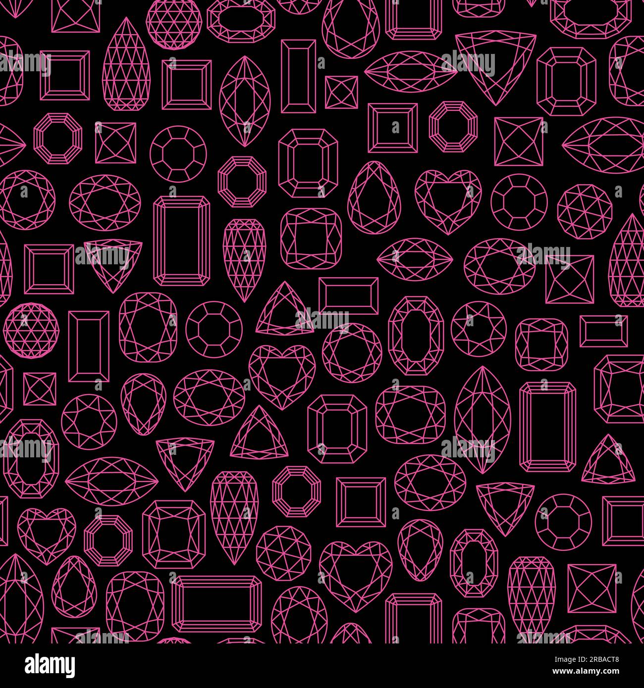 Pattern with different types of cut gemstones Stock Vector Image & Art ...