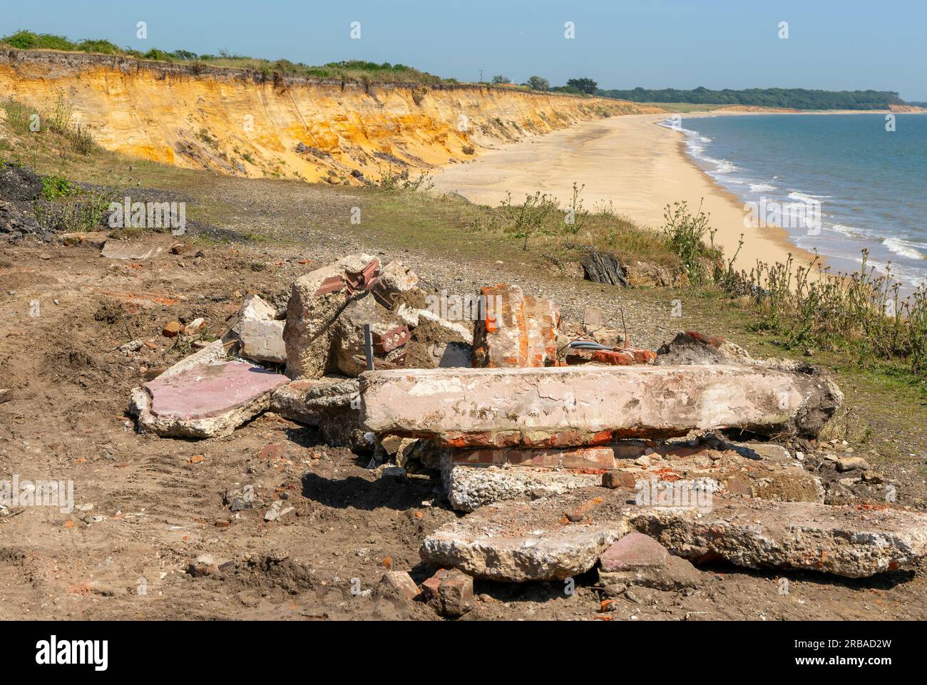 Rapid coastal erosion of soft cliffs from Easton Bavents, Southwold ...