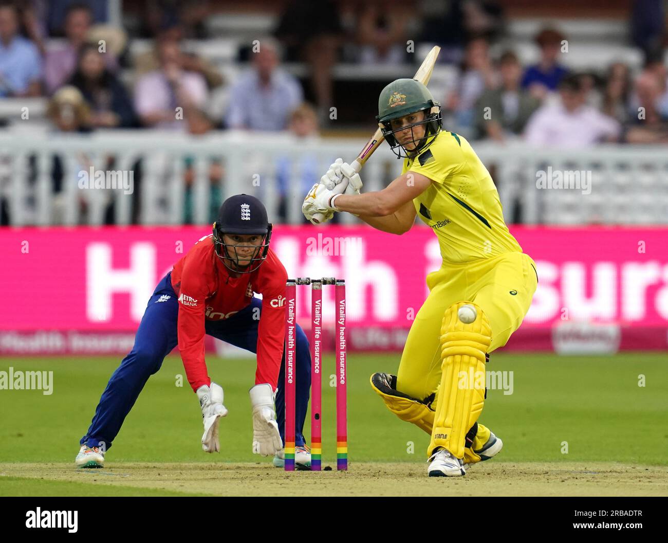 Australia's Ellyse Perry (right) batting during the third Vitality IT20 ...