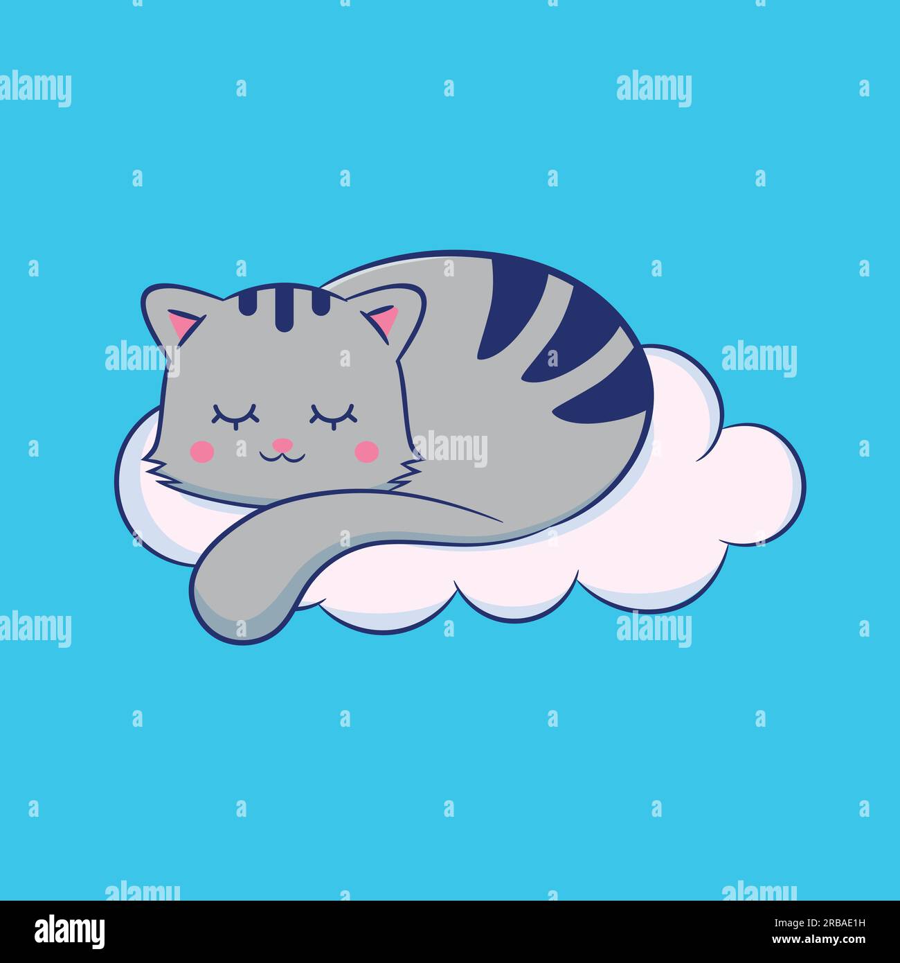 Kawaii cartoon happy cloud Stock Vector Images - Alamy