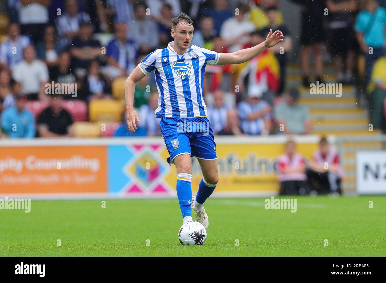 York, UK. 08th July, 2023. Sheffield Wednesday Ciaran Brennan (34) during the York City vs ...