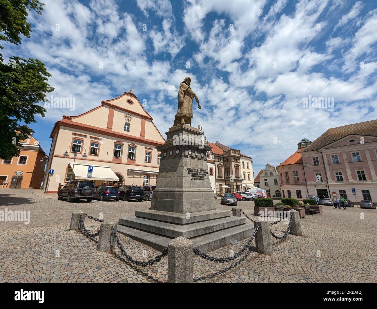 Tabor historical city center with old town square in south Bohemia ...