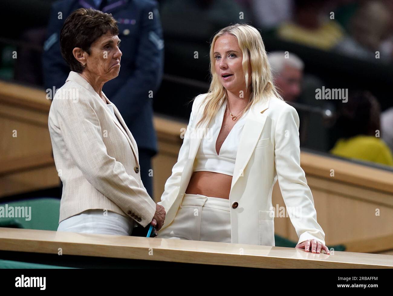 Beth Mead (right) on day six of the 2023 Wimbledon Championships at the ...