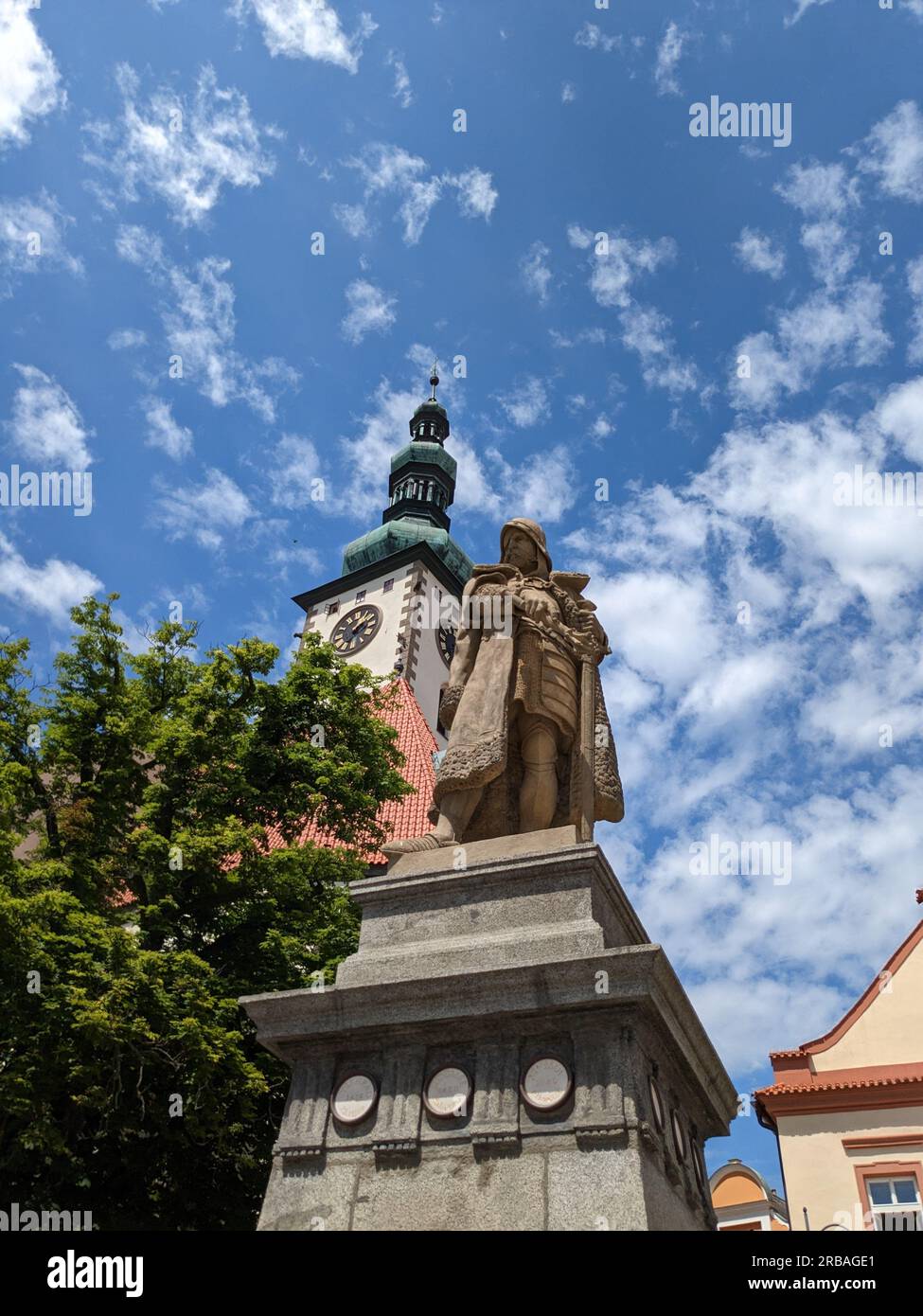 Tabor historical city center with old town square in south Bohemia ...