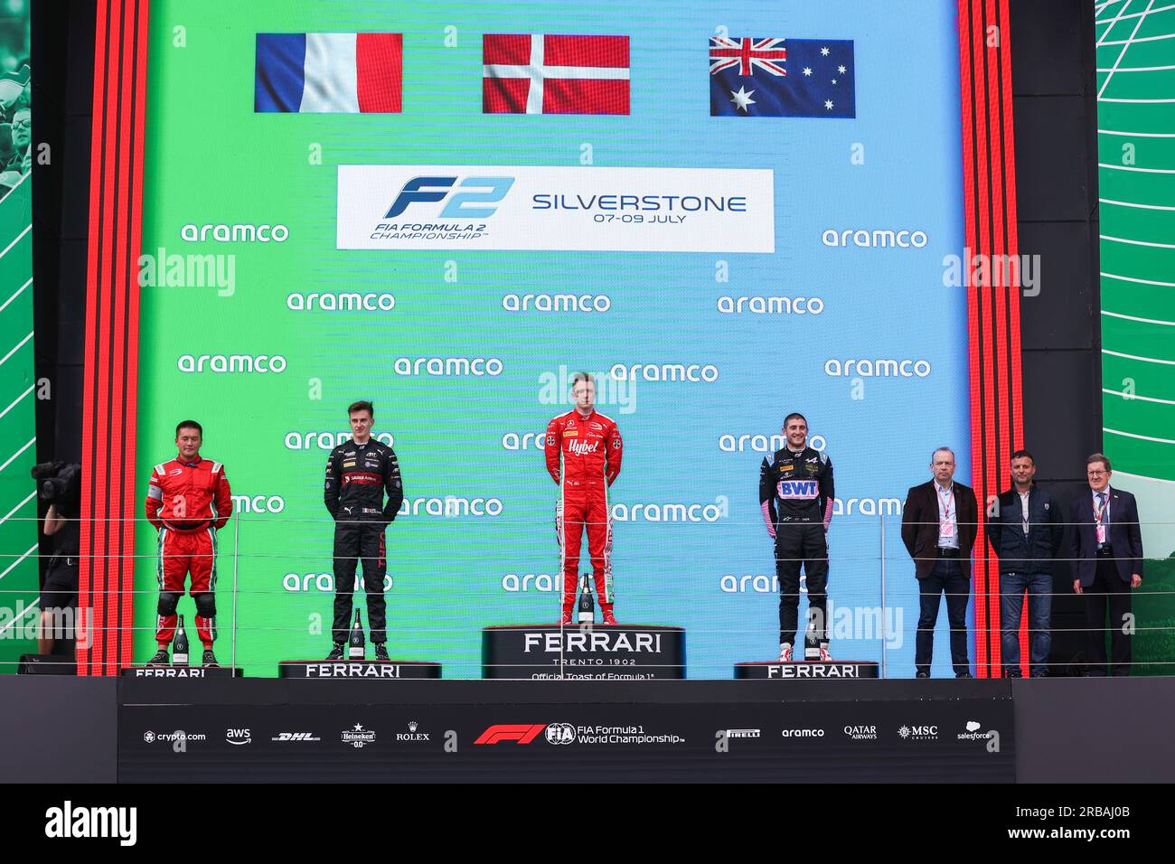 podium POURCHAIRE Theo (fra), ART Grand Prix, Dallara F2, VESTI ...