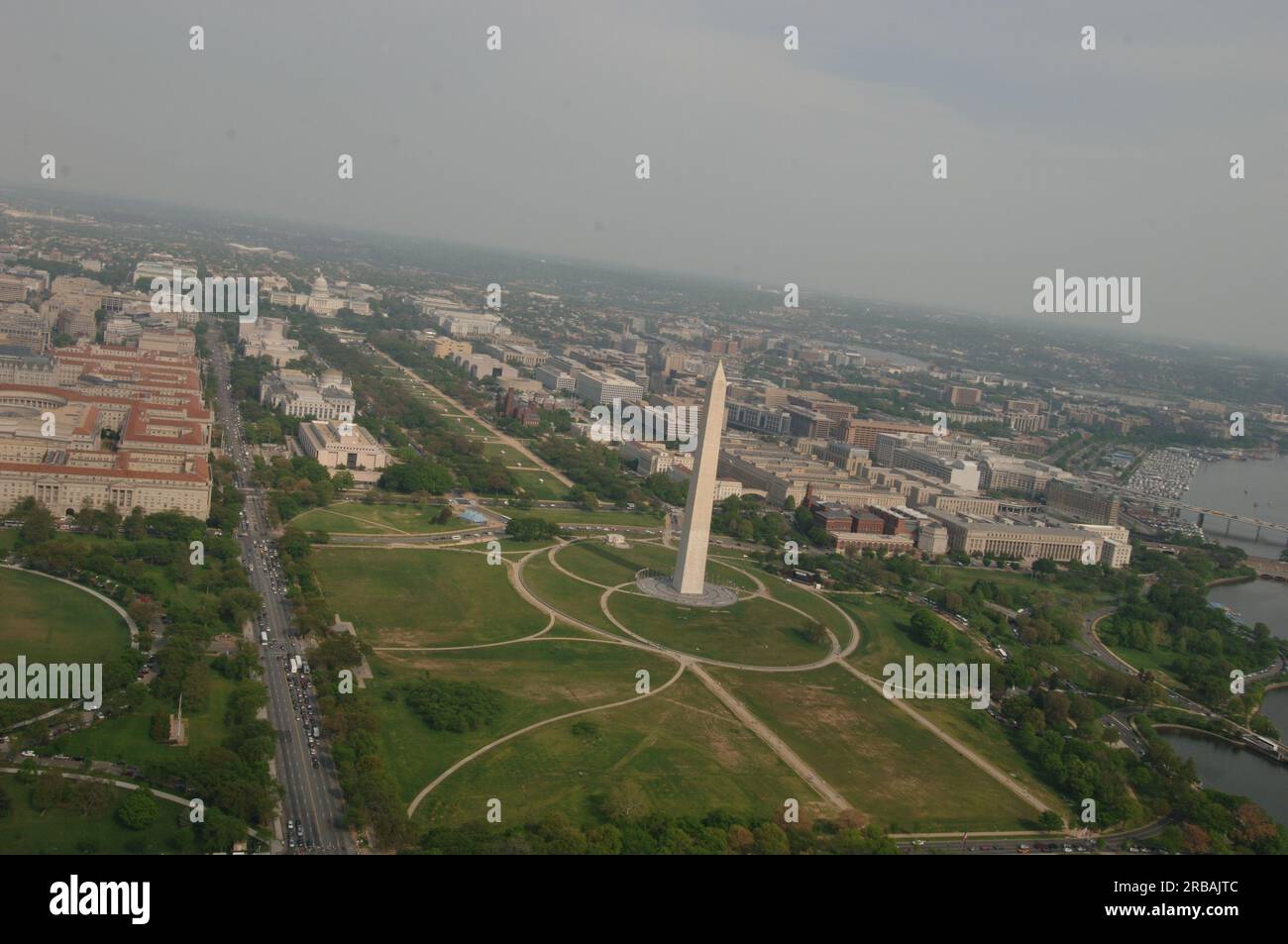 Aerial views of Washington, D.C. buildings, monuments, landscapes ...