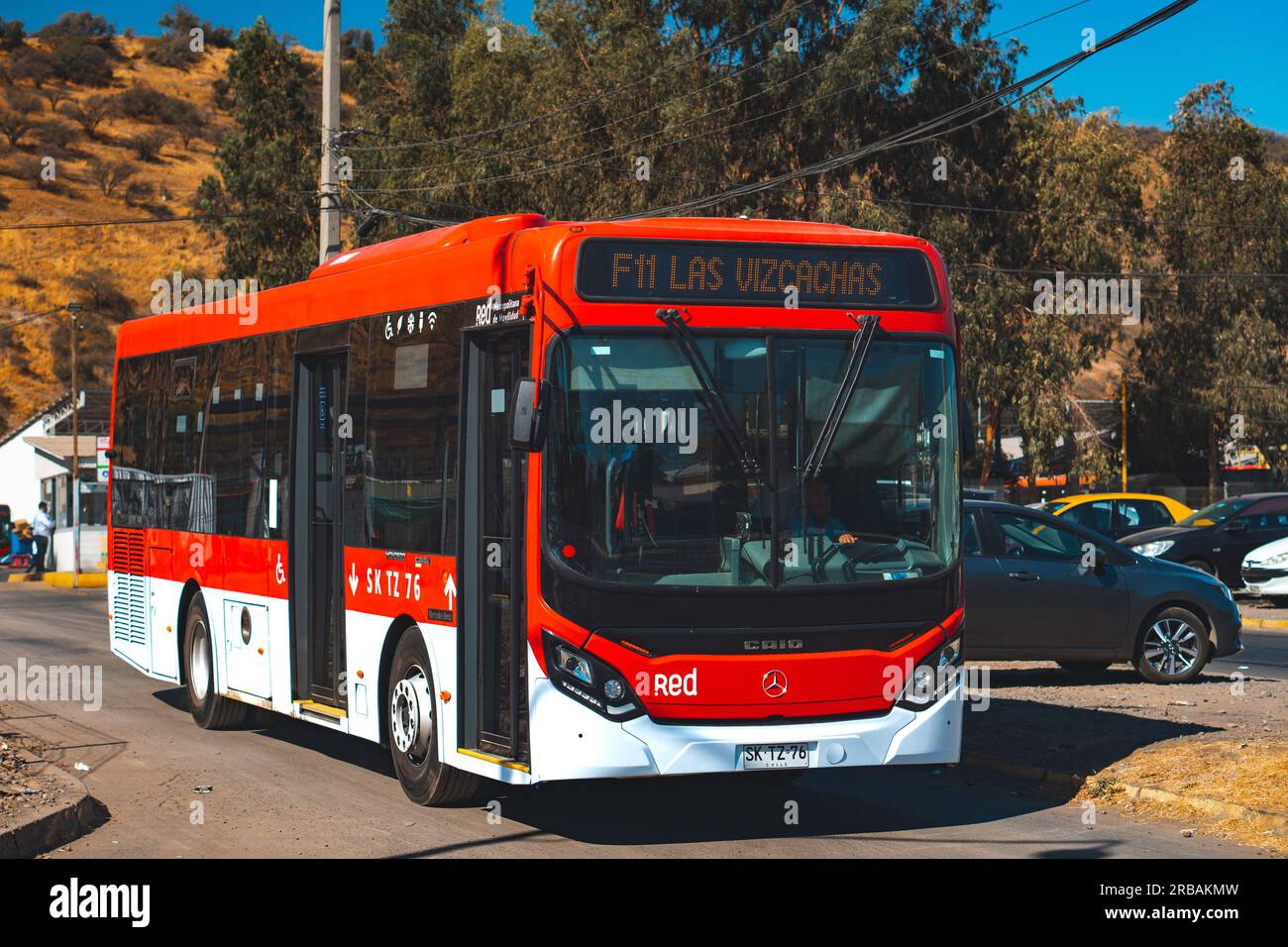 Santiago, Chile - March 22 2023: A public transport Transantiago, or ...