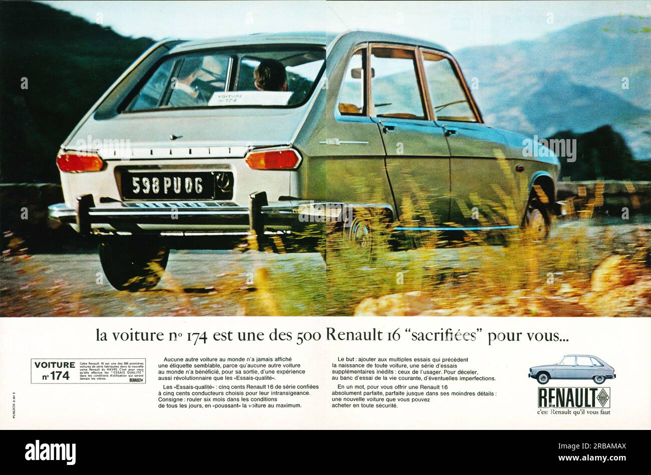Renault 16 advert in a French magazine 1965 Stock Photo - Alamy