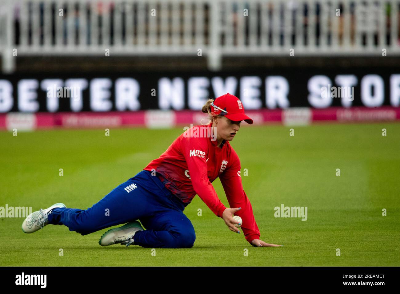 July 8, 2023: Charlie Dean (England) in action during the Third ...
