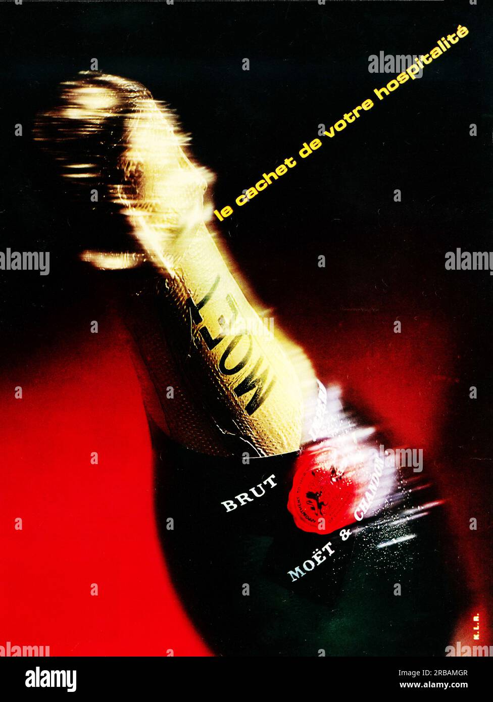 Moët Brut advert in a French magazine 1965 Stock Photo - Alamy