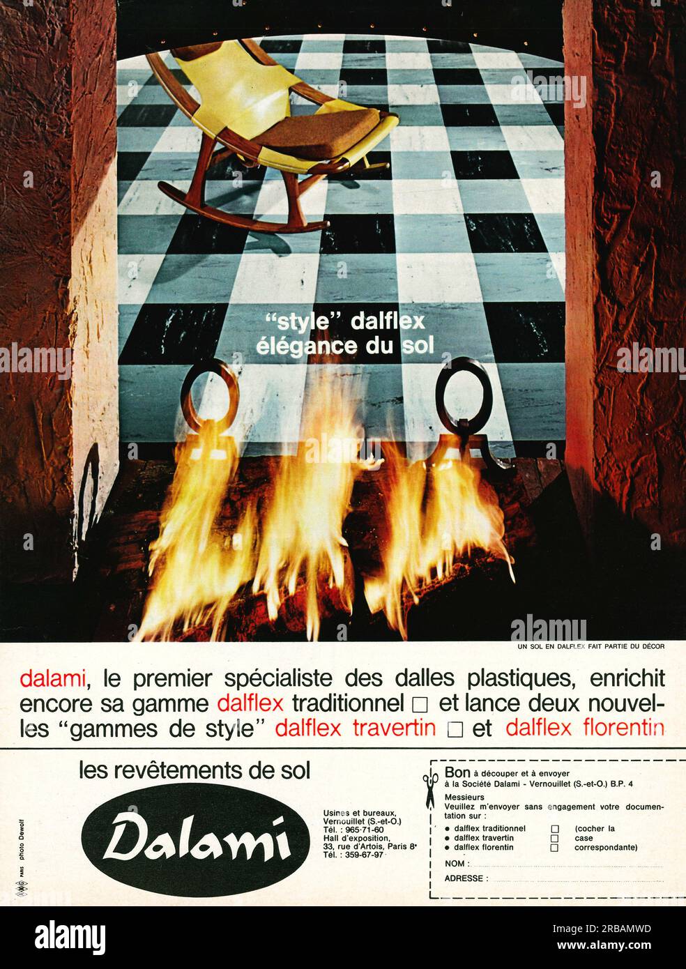 Dalami Dalflex advert in a French magazine 1965 Stock Photo - Alamy