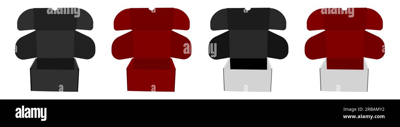 3D vector render box for mock-up and marketing purpose different colour ...