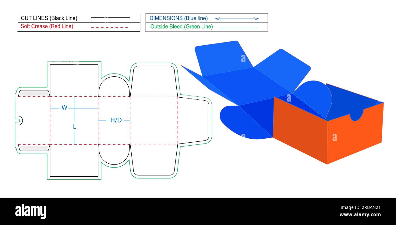 Cake box and others food box new modern box die line template and 3D ...