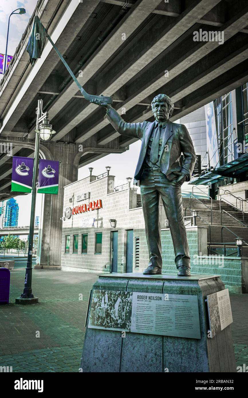 Roger Neilson statue, Toyota Plaza, Roger's Arena, Vancouver, British ...